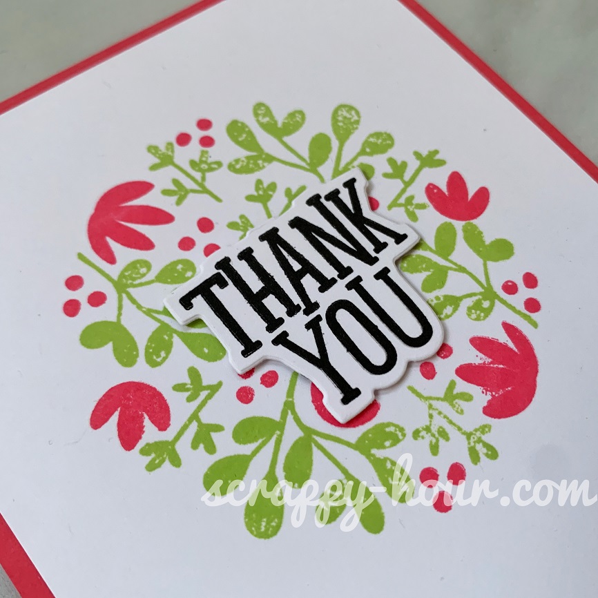 Red and Green Thank You Card - Scrappy Hour