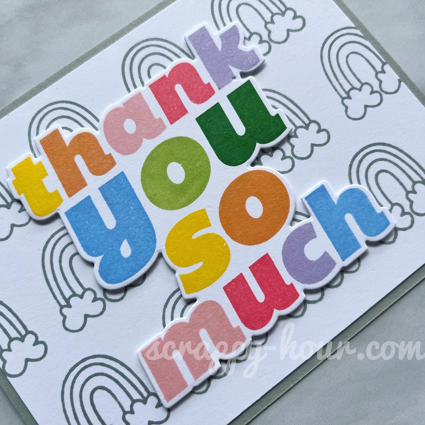 Colorful Rainbow Thank You Card - Scrappy Hour